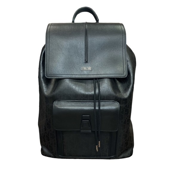 Dior | Bags | Christian Dior Motion Oblique Pattern Backpack Black ...